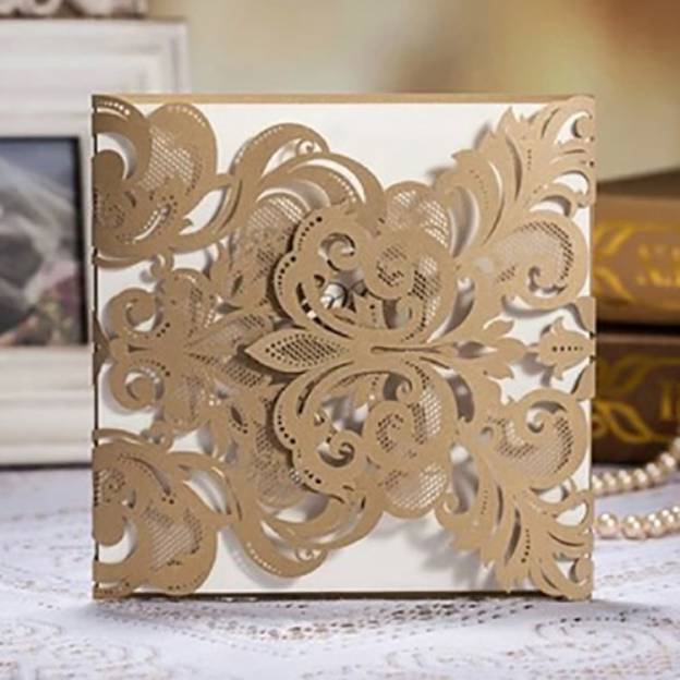 Laser Cut Wedding Invitation Shape Wave Shape Set Template, Arch